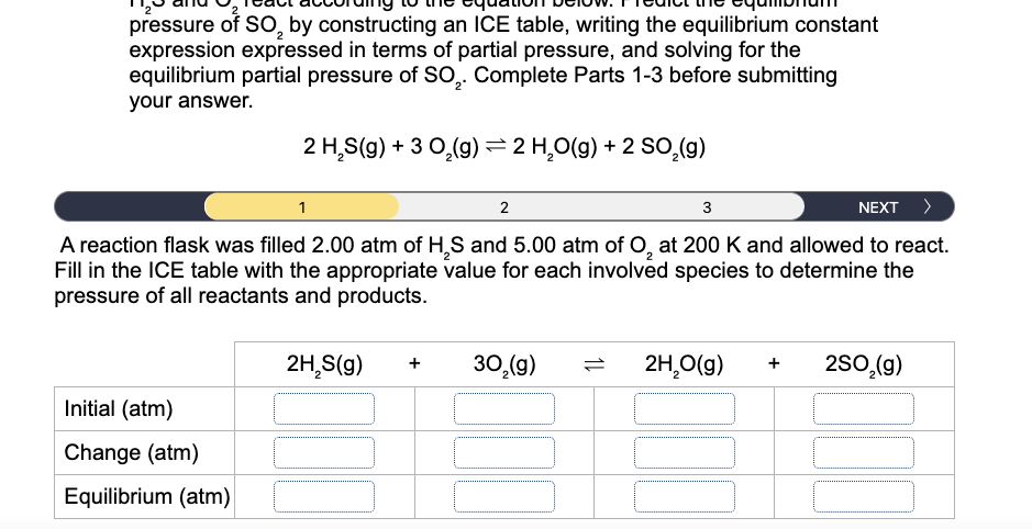 Solved pressure of SO2 by constructing an ICE table, writing | Chegg.com
