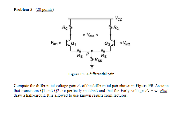 Solved Problem 5 (20 points)ث igure r5. A airerential | Chegg.com Solved Problem 5 (20 points)ث igure r5. A airerential | Chegg.com