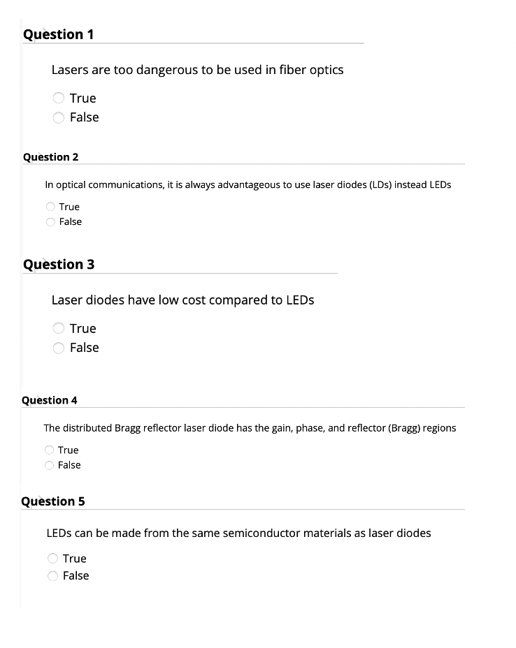 Solved Question 1 Lasers are too dangerous to be used in | Chegg.com
