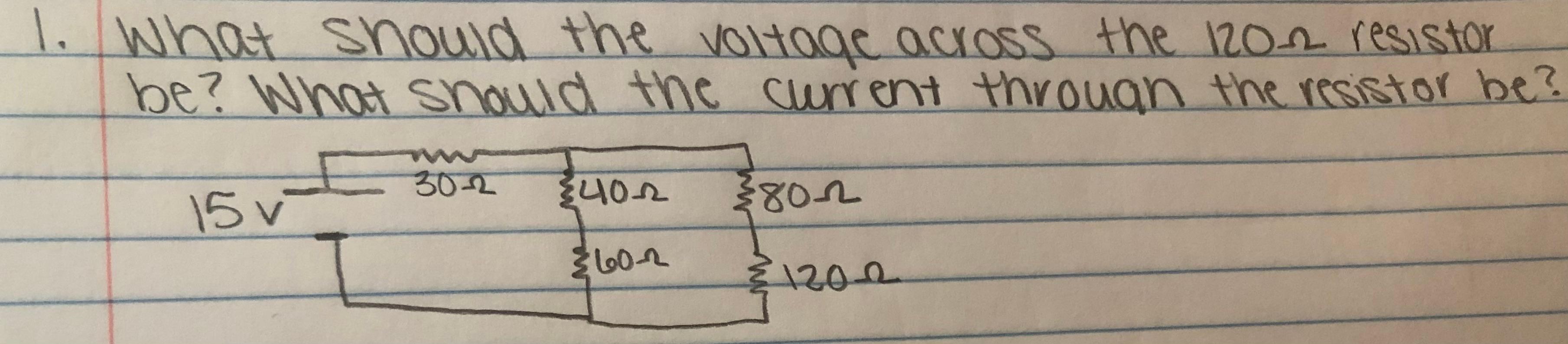 Solved 1. What should the voltage across the 1202 resistor | Chegg.com