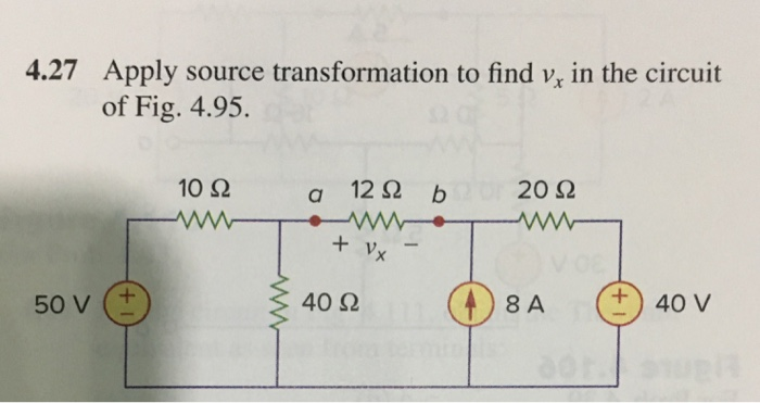 Solved , in 4.24 Use source transformation to find the | Chegg.com