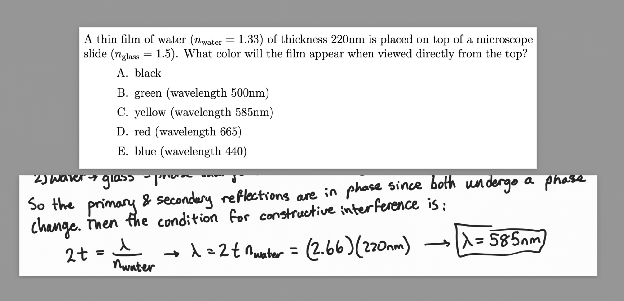Solved Why did the answer key use an equation for | Chegg.com