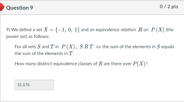 Solved 9) We define a set X={−1,0,1} and an equivalence | Chegg.com