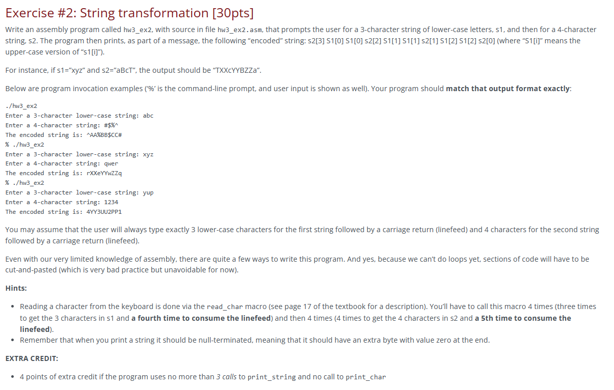 Solved DO NOT USE LOOPS, please use read_char, it should be | Chegg.com