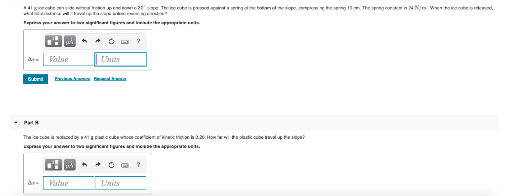 Solved A 41 g ice cube can slide without friction up and | Chegg.com