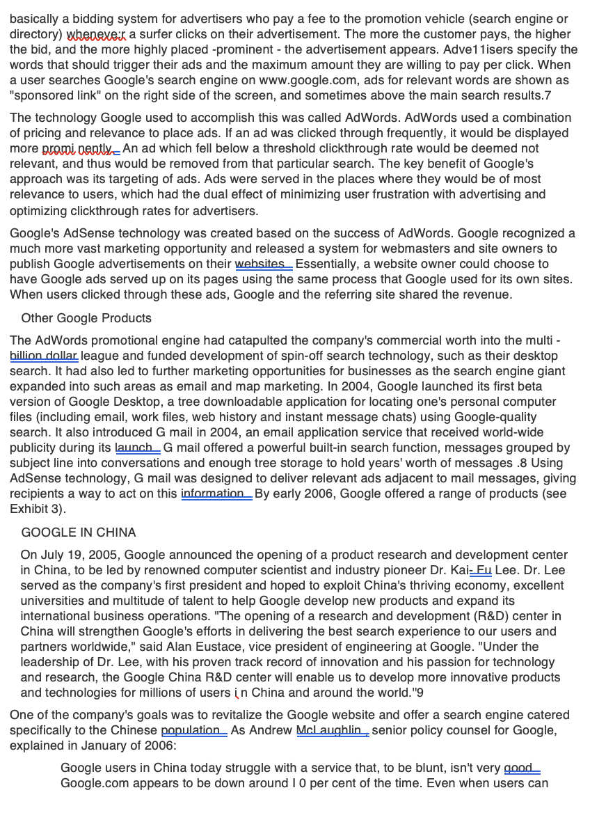 Solved GOOGLE IN CHINA In less than 10 years of existence, | Chegg.com
