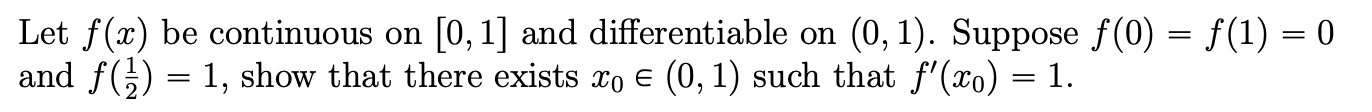Solved Let f(x) be continuous on [0,1] and differentiable on | Chegg.com