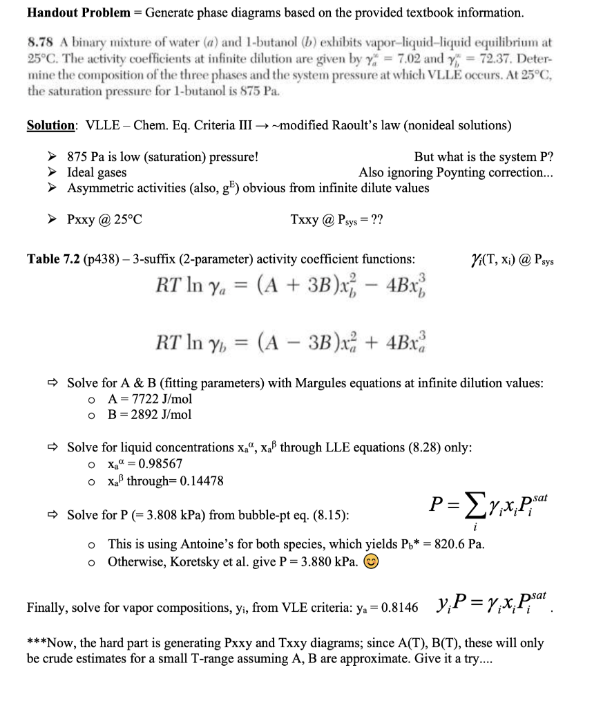 Solved 8.78 A binary mixture of water (a) and 1-butanol (b) | Chegg.com
