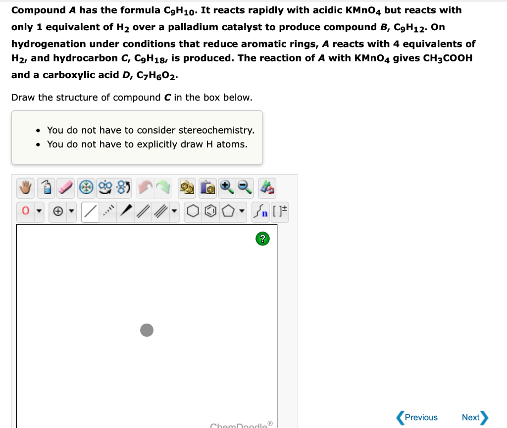 Solved Compound A has the formula CgH10. It reacts rapidly | Chegg.com