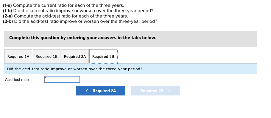 Solved (1-a) Compute the current ratio for each of the three | Chegg.com