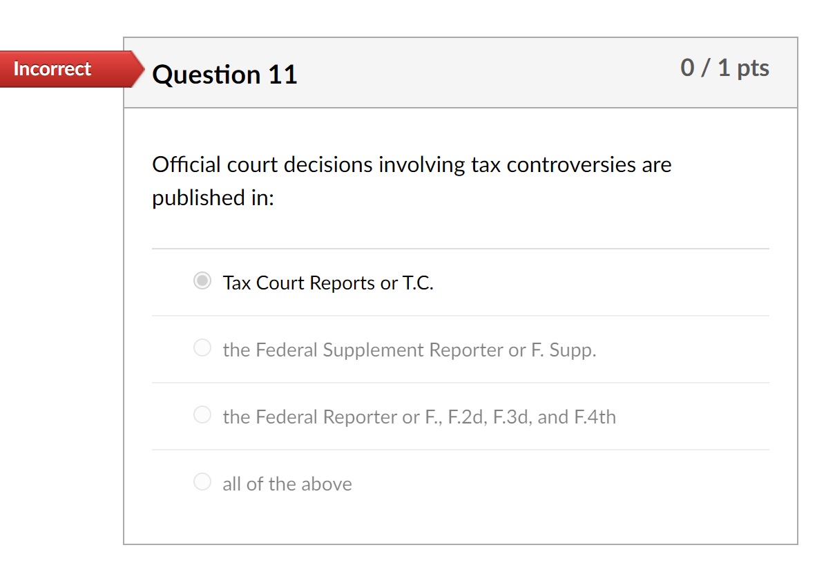 Solved Official court decisions involving tax controversies | Chegg.com