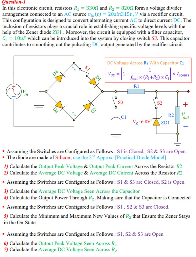 Solved Question-1In this electronic circuit, resistors | Chegg.com