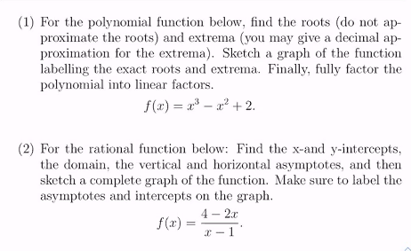 Solved (1) For the polynomial function below, find the roots | Chegg.com