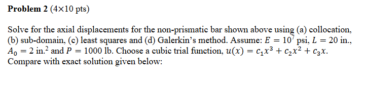 Solved Problem 2(4×10pts)Solve for the axial displacements | Chegg.com
