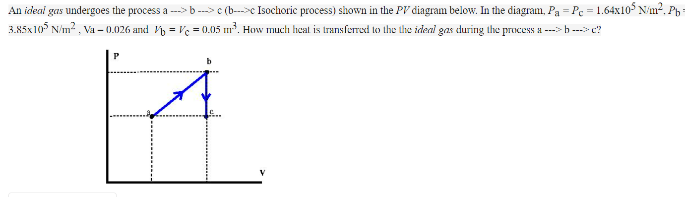 Solved An ideal gas undergoes the process a ---> b --->c | Chegg.com
