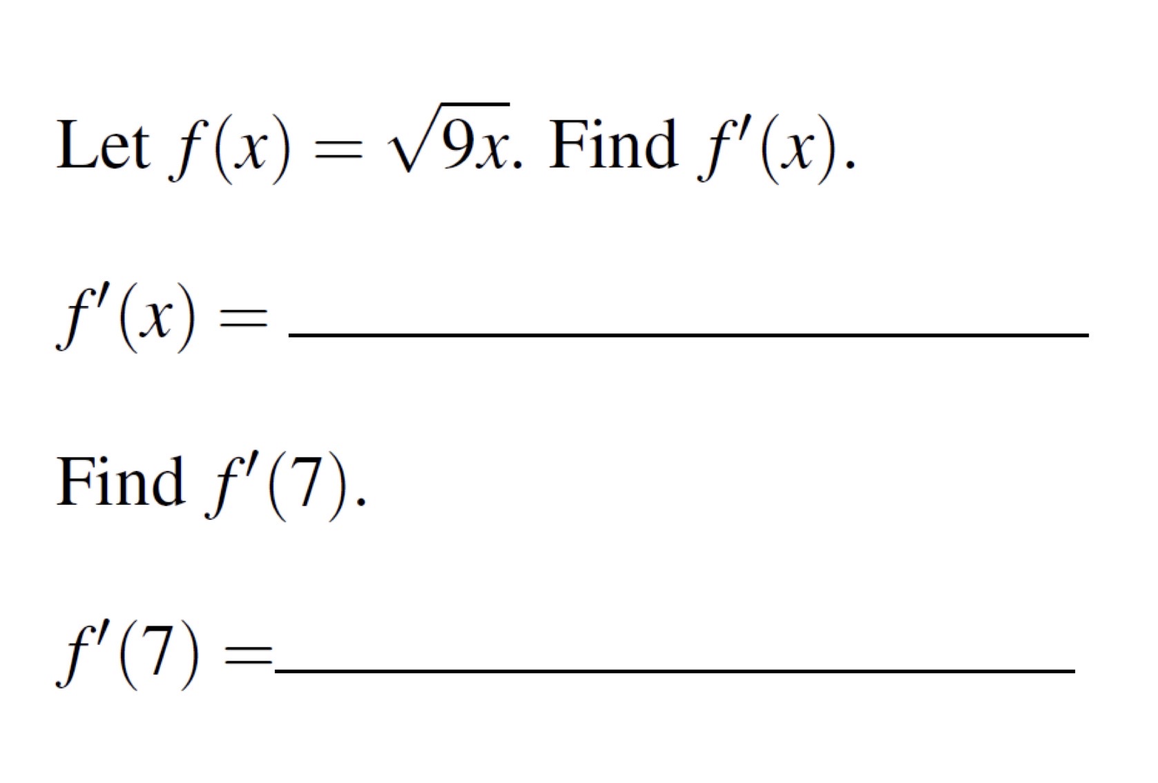Solved Let f(x)=x6x2+3x+3. Find the following: f′(25)=Let | Chegg.com