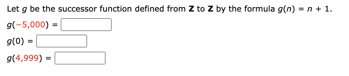 Solved = Let g be the successor function defined from Z to Z | Chegg.com