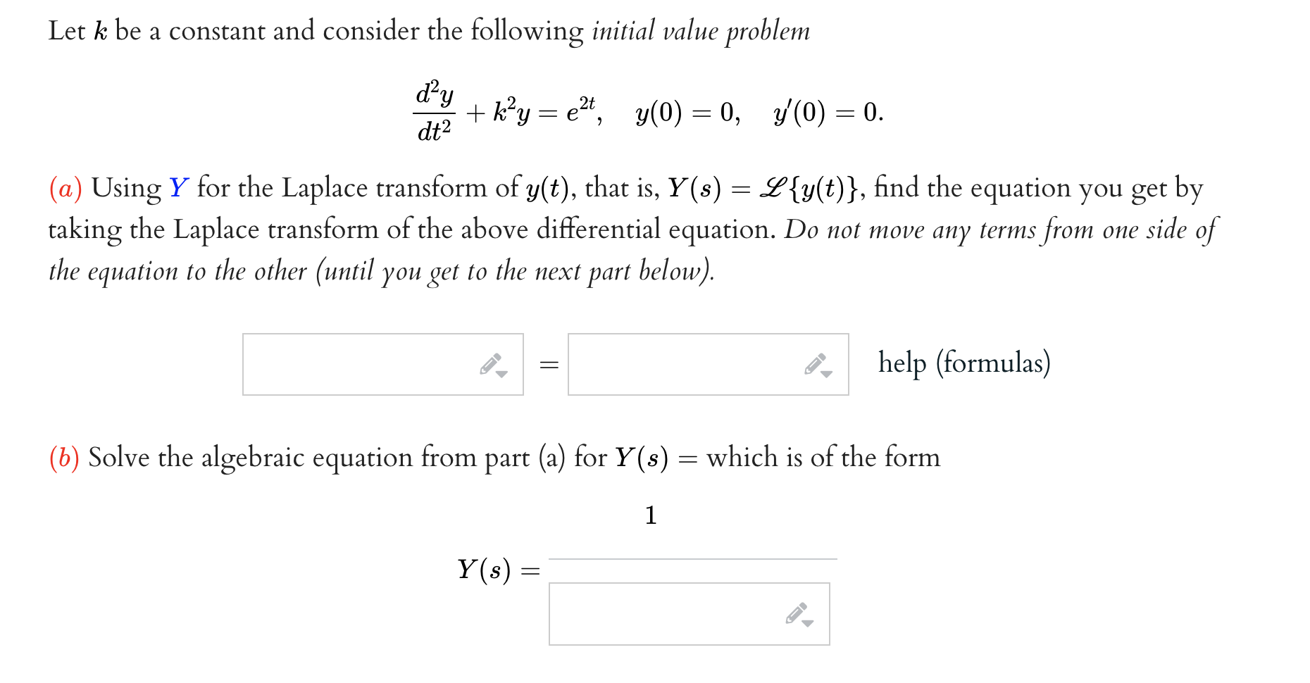 Solved Let k be a constant and consider the following | Chegg.com