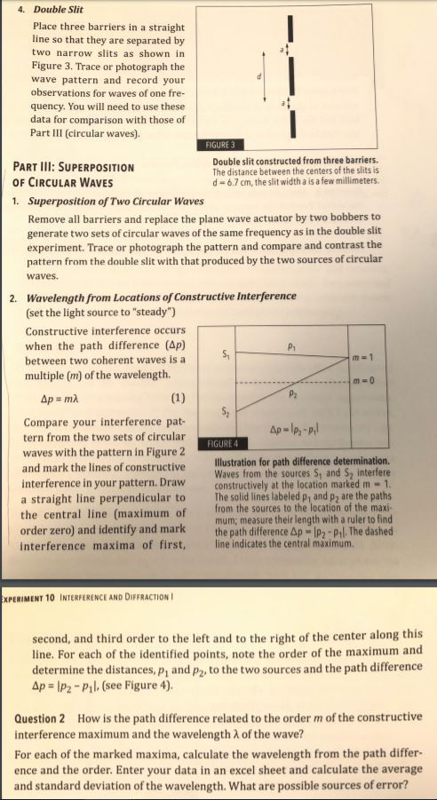 Solved Part III: SUPERPOSITION OF CIRCULAR WAVES 1. | Chegg.com