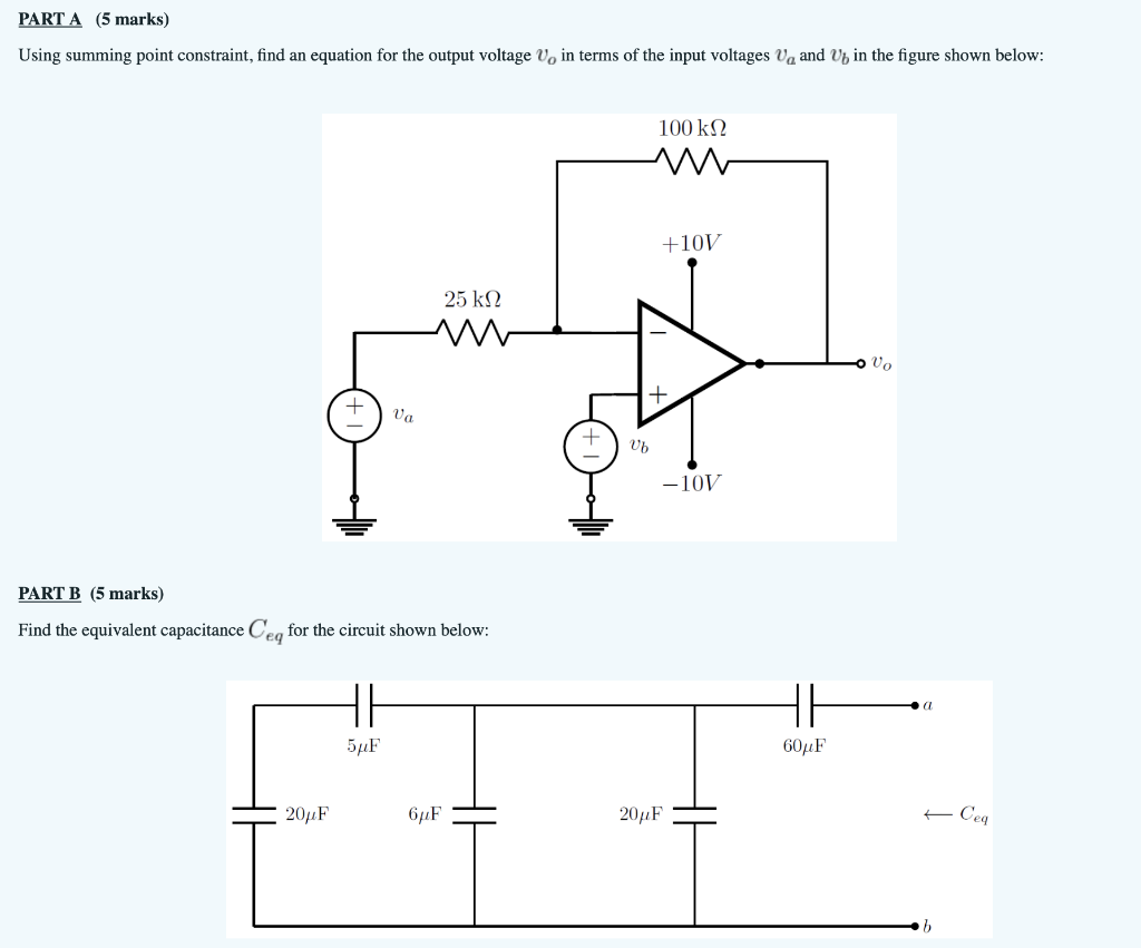 Solved PARTA (5 marks) Using summing point constraint, find | Chegg.com
