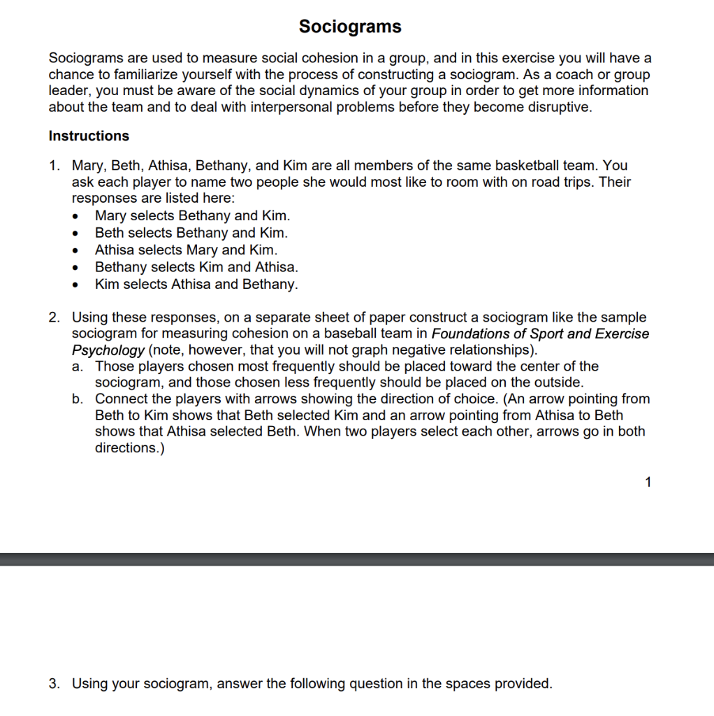 Sociograms Sociograms are used to measure social | Chegg.com