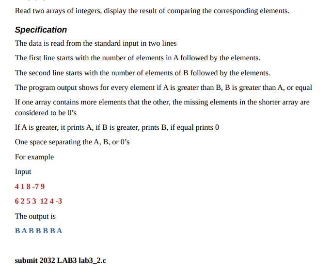 Solved Read two arrays of integers, display the result of | Chegg.com