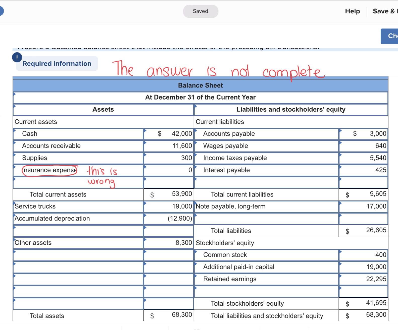 Solved Saved Help Save \& Required informationJournal entry | Chegg.com