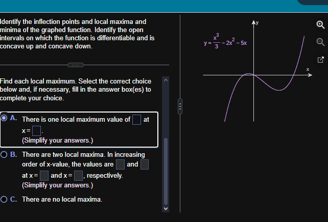 Solved Ientify the inflection points and local maxima | Chegg.com