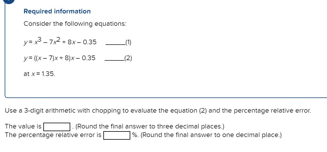 Solved Required information Consider the following | Chegg.com