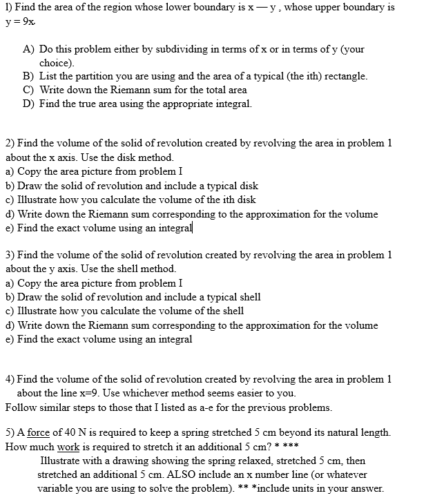 Solved 1) Find the area of the region whose lower boundary | Chegg.com