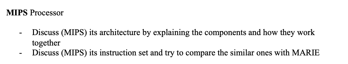 Solved MIPS Processor Discuss (MIPS) its architecture by | Chegg.com