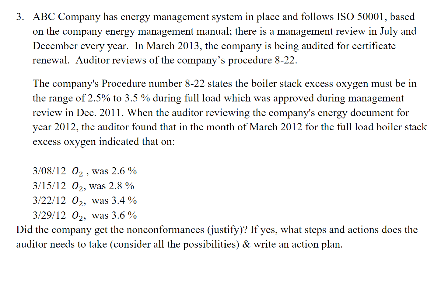 Solved ABC Company has energy management system in place and | Chegg.com
