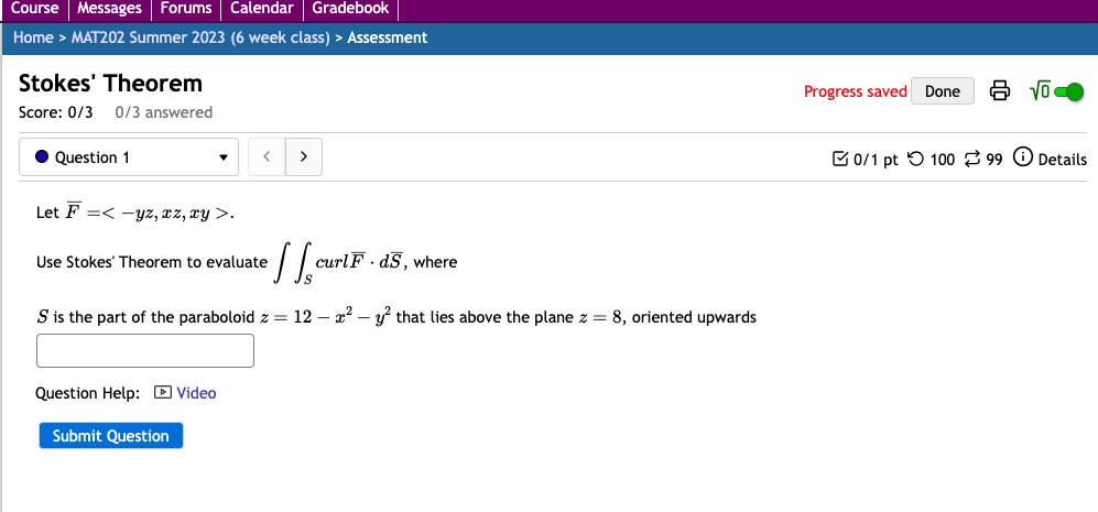Solved Let \\( \\bar{F}= \\). Use Stokes' | Chegg.com