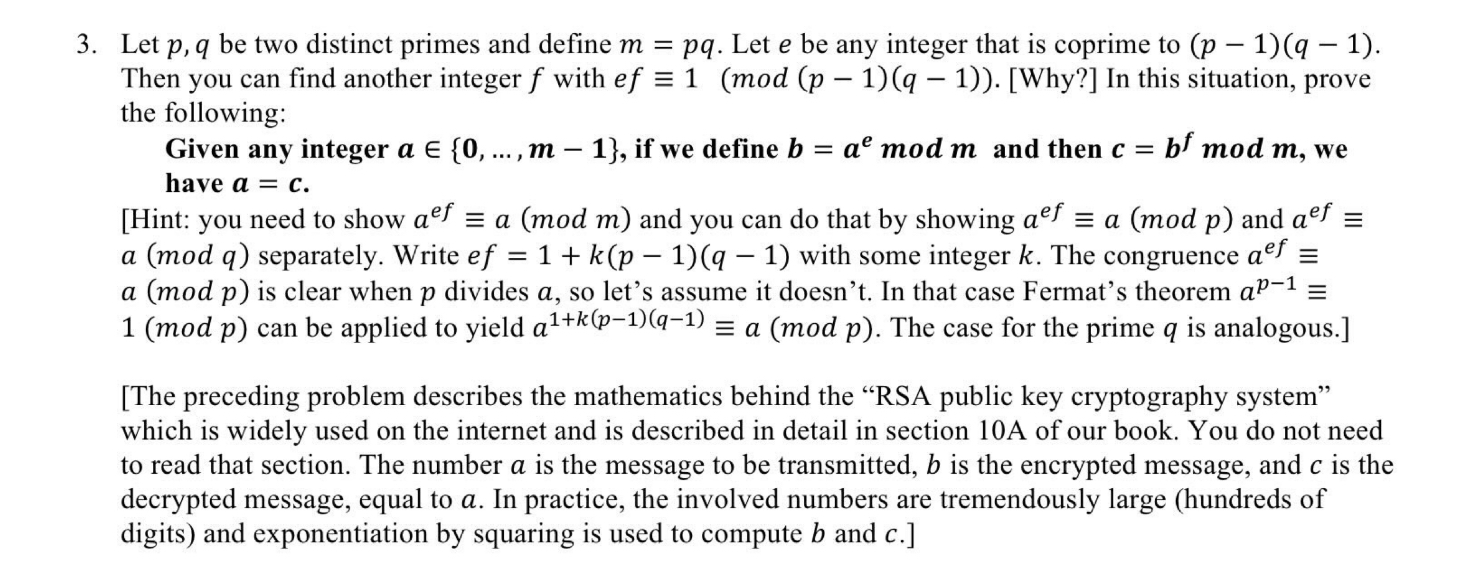 Solved Let p,q be ﻿two distinct primes and define m=pq. ﻿Let | Chegg.com