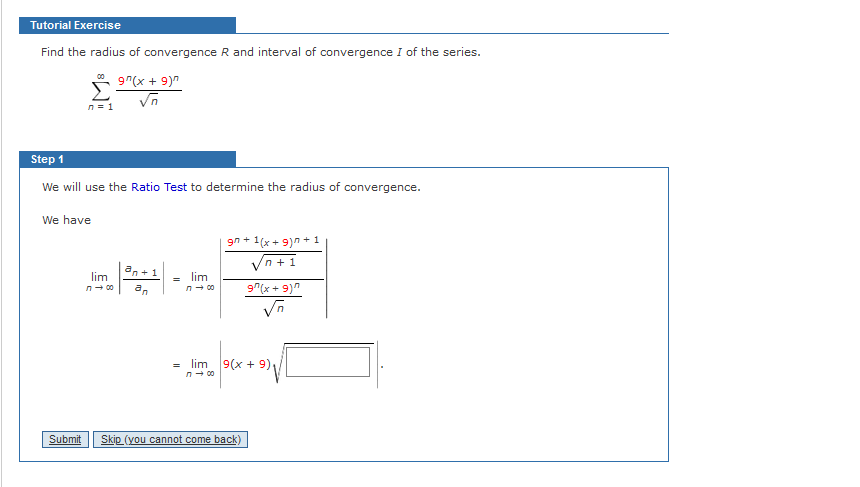 Solved Tutorial Exercise Find the radius of convergence R | Chegg.com