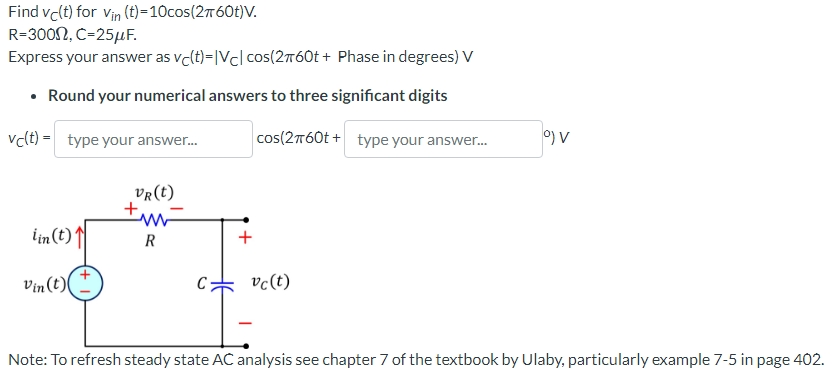 Solved Find vC(t) ﻿for | Chegg.com