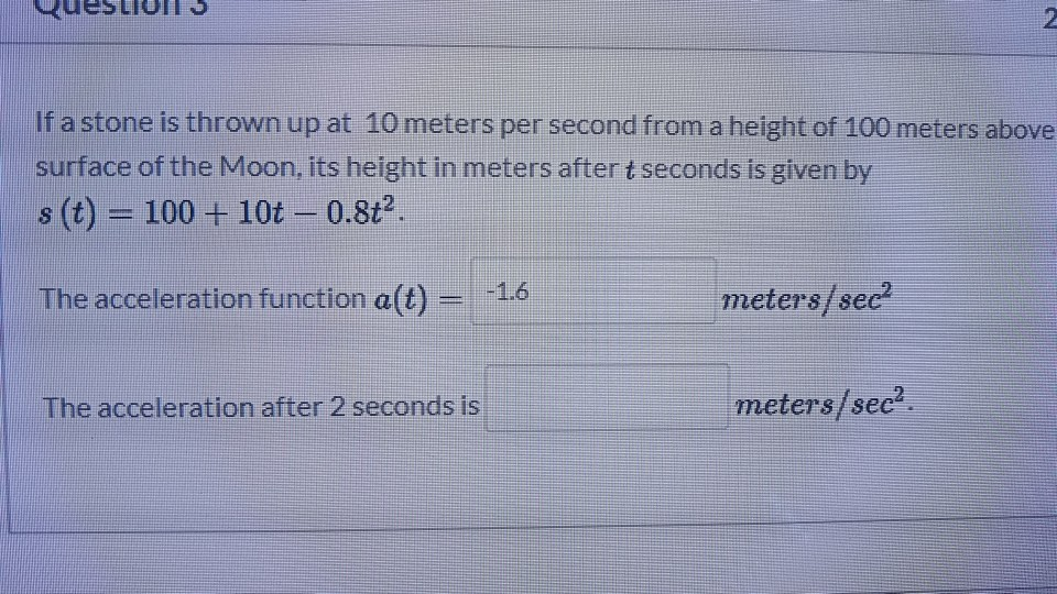 Solved QueSLIUITS If a stone is thrown up at 10 meters per | Chegg.com