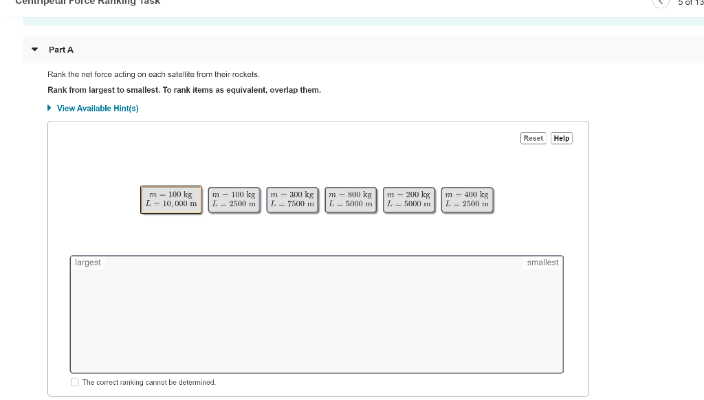 Solved my Task Part A Rank the net force acting on each | Chegg.com