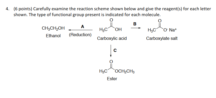 Solved 4. (6 points) Carefully examine the reaction scheme | Chegg.com