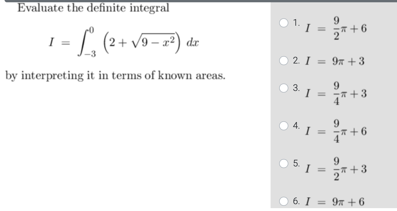 Solved Evaluate the definite integral 1. 9 I 3A +6 I = L | Chegg.com