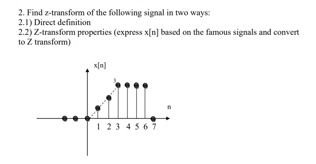 Solved 2. Find z-transform of the following signal in two | Chegg.com