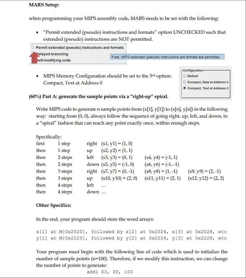 MARS Setup: when programming your MIPS assembly code, | Chegg.com