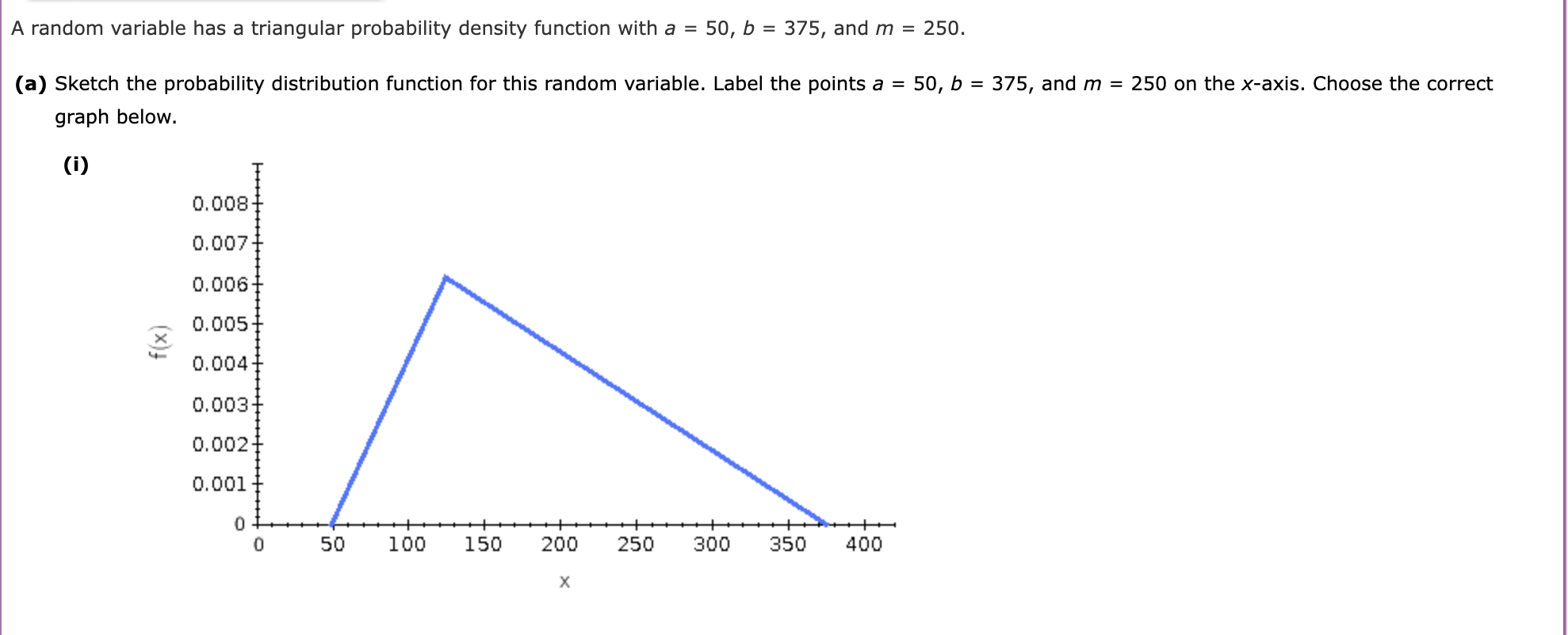Solved A random variable has a triangular probability | Chegg.com