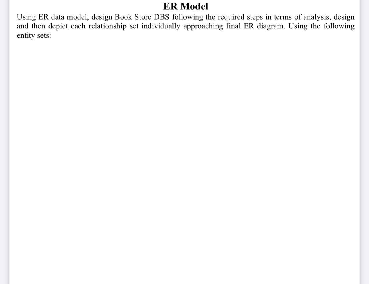 Solved ER Model Using ER data model, design Book Store DBS | Chegg.com