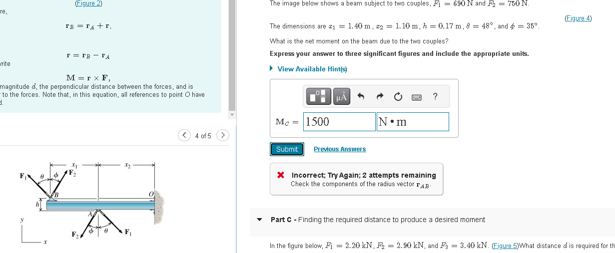 Solved The image below shows a beam subject to two couples, | Chegg.com