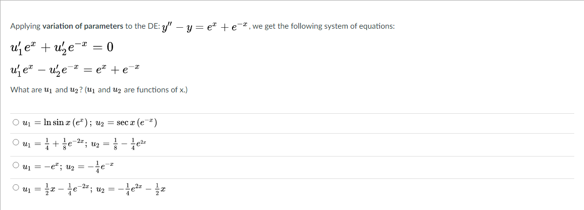 Solved Applying variation of parameters to the DE: Y' – y=el | Chegg.com