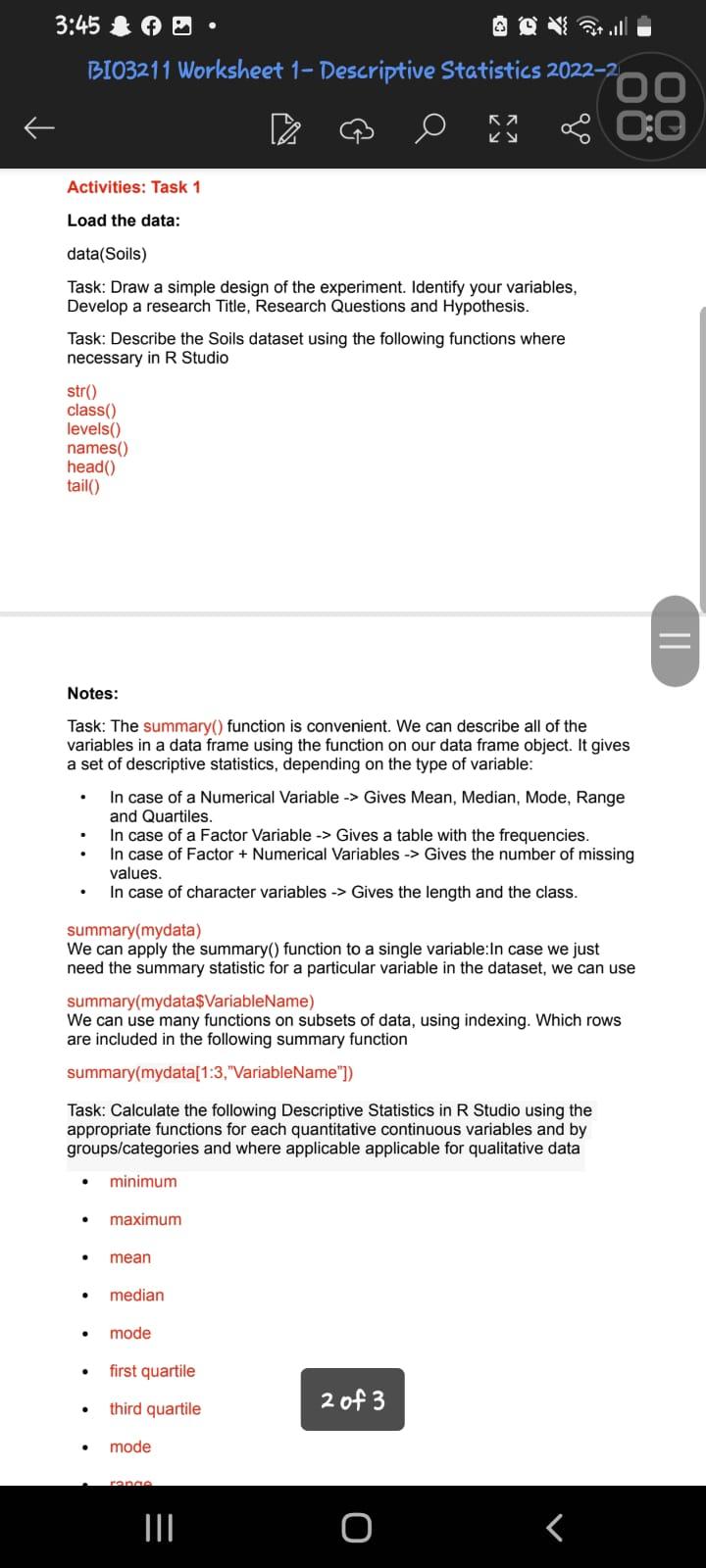 Solved Activities: Task 1 Load the data: data(Soils) Task: | Chegg.com