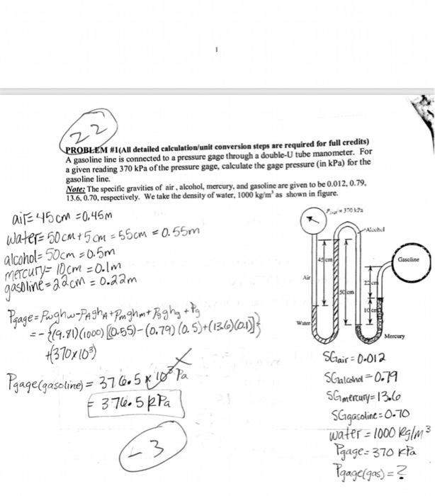 Solved #1 (All detailed calculation/unit conversion steps | Chegg.com