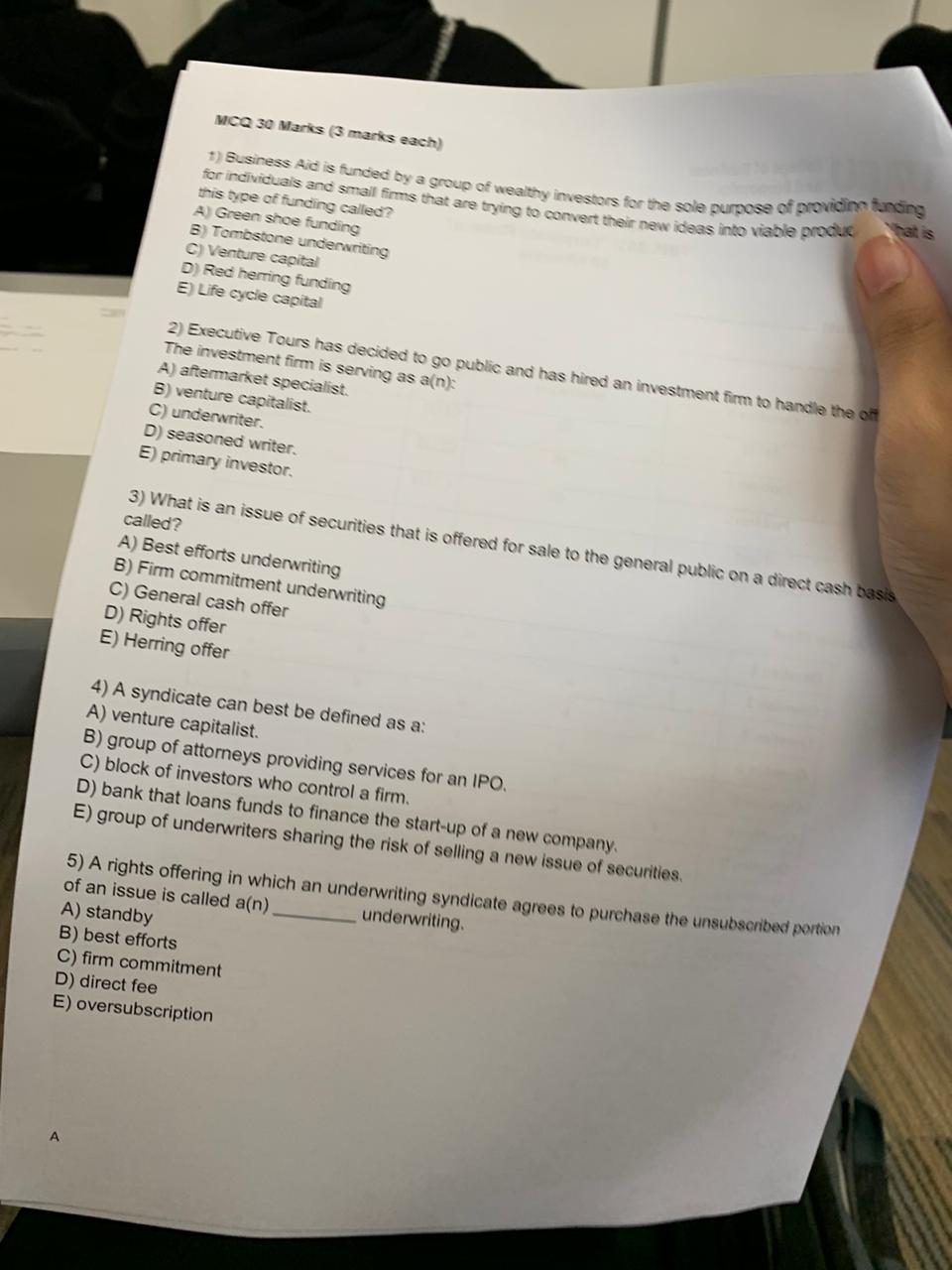 MCQ 30 Marks (3 marks each) 1) Business Ad is funded | Chegg.com