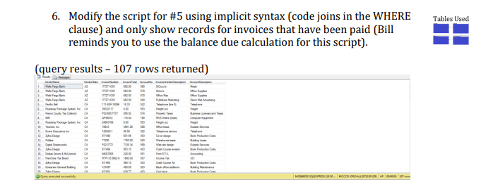 Solved In Sql Using A Company Accounts Payable Ap